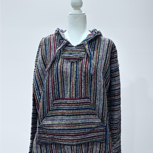Earth Ragz | Tops | Earth Ragz Baja Hoodie Xl Woven Boho Drug Rug ...